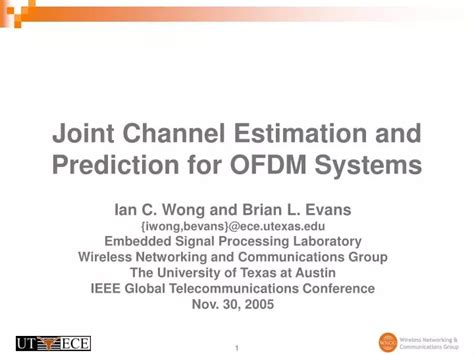 PPT Joint Channel Estimation And Prediction For OFDM Systems PowerPoint Presentation ID