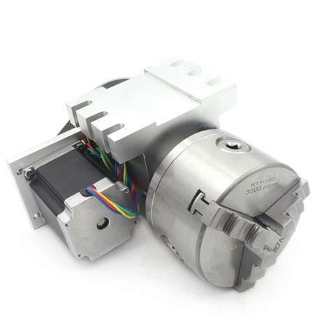 K11 100mm Cnc Router 4th Axis Rotational Axis A Axis 100mm 3 Jaw Chuck