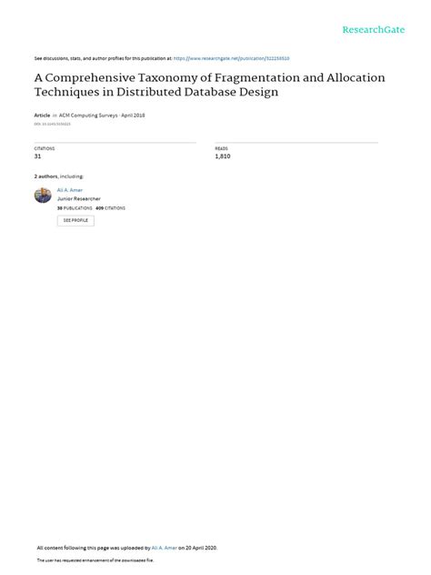 A Comprehensive Taxonomy Of Fragmentation And Allo Pdf Databases Replication Computing