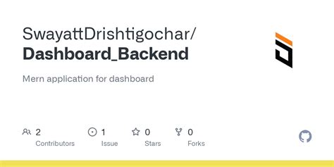 GitHub SwayattDrishtigochar Dashboard Backend Mern Application For Dashboard