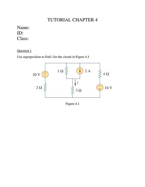 Tutorial Chapter 4 Circuit Analysis 1 TUTORIAL CHAPTER 4 Name ID Class Question 1 Use