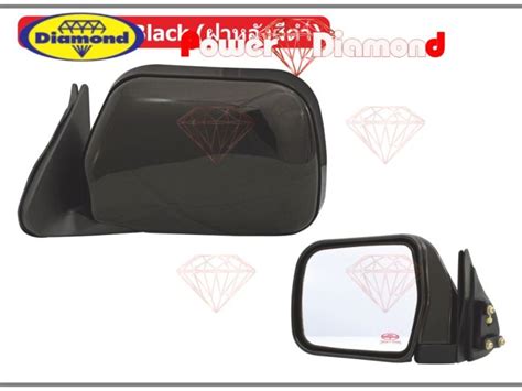 กระจกมองข้าง ไมตี้ เอ็กซ์ รุ่นบานใหญ่ ปี 1989 1998 สีดำ Toyota Mighty X Mtx โตโยต้า นิว ไมตี้