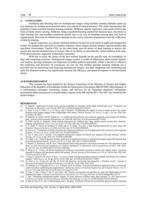 Predicting And Detecting Fires On Multispectral Images Using Machine