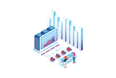 Modern Isometric Data Analysis Illustration Web Banners Suitable For