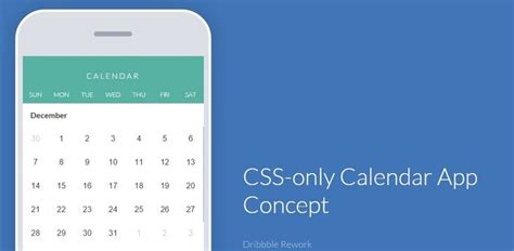 Codepen Css Only Calendar App Concept Calendar App Css App