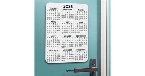 Full Year View Calendar Basic Minimal Black White Door Sign Zazzle