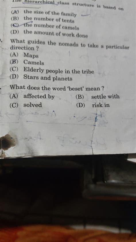The Hierarchical Class Structure Is Based On A The Size Of The Fami