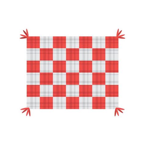 Clip Art Of A Red Checkered Picnic Blanket Illustrations Royalty Free