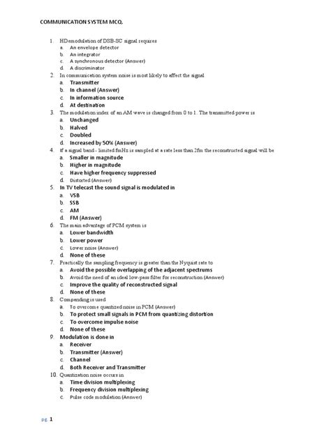 Communication System Pdf Frequency Modulation Detector Radio