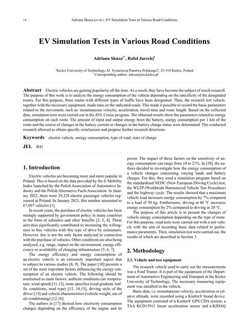 Pdf Ev Simulation Tests In Various Road Conditions