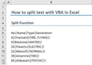 How To Split Text With VBA In Excel