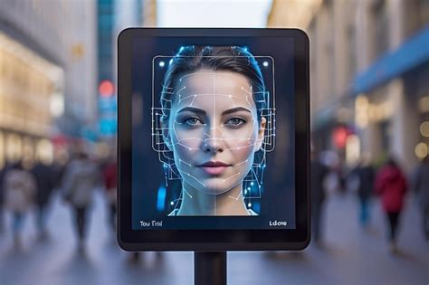 Premium Ai Image Authentication By Facial Recognition Conceptbiometricsecurity Systemfacial