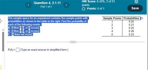 Solved The Sample Space For An Experiment Contains Five Chegg Com