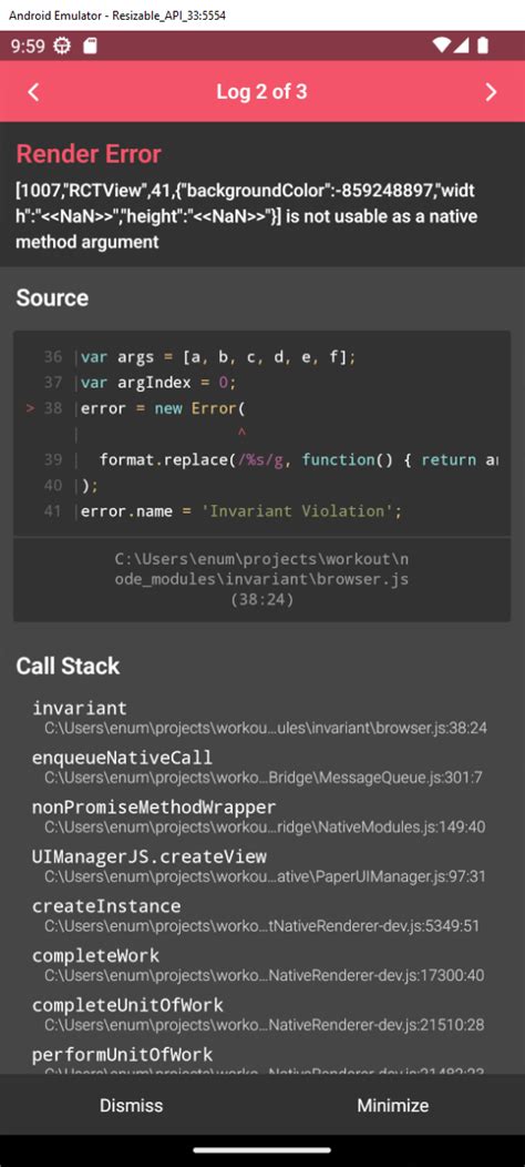 Android Element Inspector Render Error · Issue 38557 · Facebookreact