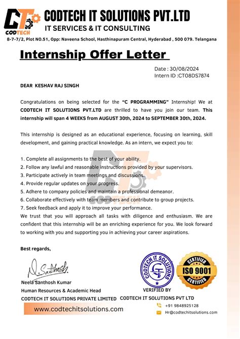 Keshav Raj Singh On Linkedin Internship Codtechsolutions