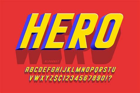 트렌디 한 3d 코믹 글꼴 디자인 화려한 알파벳 서체 0명에 대한 스톡 벡터 아트 및 기타 이미지 0명 3차원 형태 대문자 Istock