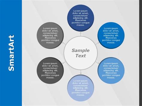 Smartart Cycle Radial 6 Steps Slideuplift