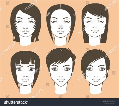 Different Female Face Shapes Matching Haircuts Vector C S N Mi N Ph B N Quy N