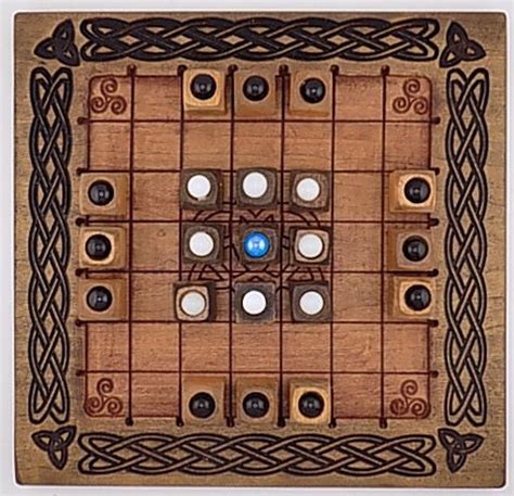 12 5 X 12 Inch Wooden Fidchell Board Game With Handmade Pieces Free Shipping Etsy