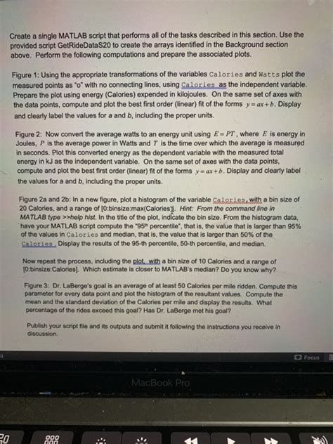 Create A Single Matlab Script That Performs All Of