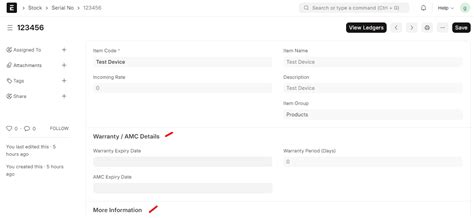 Missing Purchase Manufacture Details In Serial No V15 Stock Inventory Frappe Forum