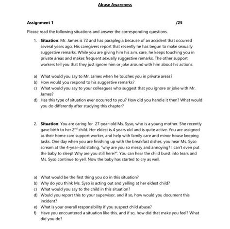 Solved Assignment 1 Please Read The Following Situations And
