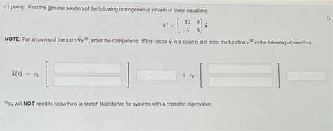 Solved 1 Point Find The General Solution Of The Following