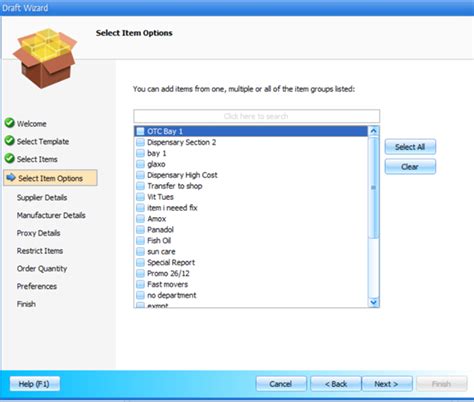 Ordering Templates Options
