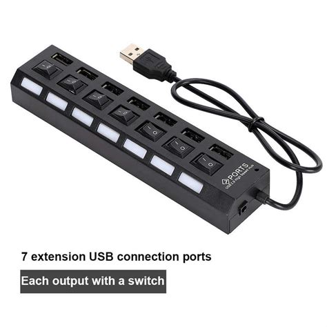 Usb Hub Hub Docking Station Black Independent Po Vicedeal