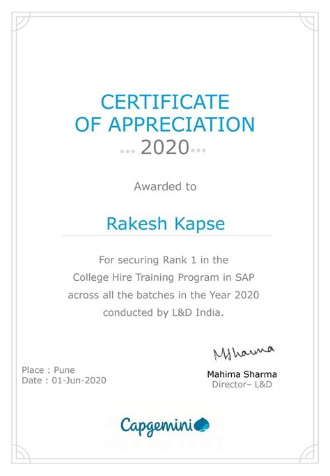 Rakesh Kapse On Linkedin Thankyou Lifeatcapgemini Workatcapgemini