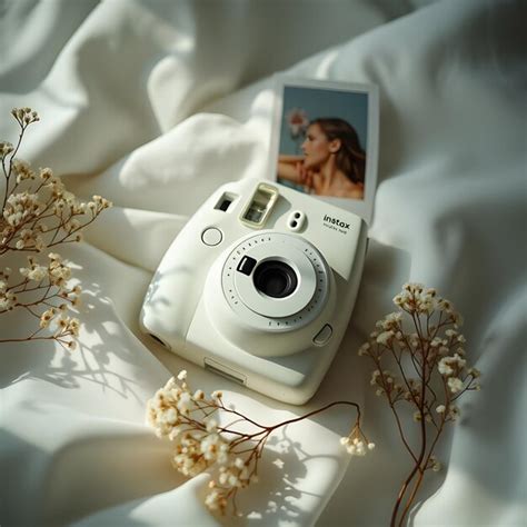 Dreamy Snapshot Camera And Flowers Premium Ai Generated Image