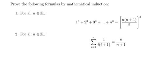 Solved Prove The Following Formulas By Mathematical
