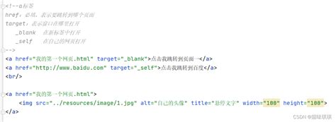 网页基本标签、图像标签、链接标签、块内元素和块元素、列表标签、表格标签 网页标签 csdn博客