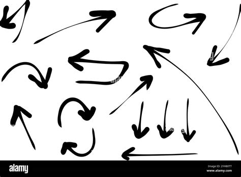 Various Hand Drawn Arrows Illustrate Direction And Movement Creatively Stock Vector Image And Art