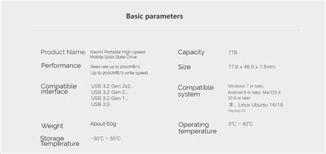Xiaomi Portable Mobile Solid State Drive Tb