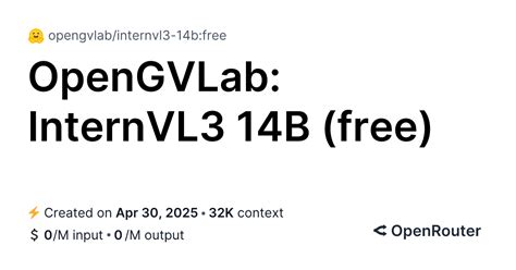 Opengvlab Internvl3 14b Run With An Api Openrouter