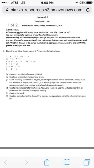 Solved Given The Provided C Code Segment Perform The