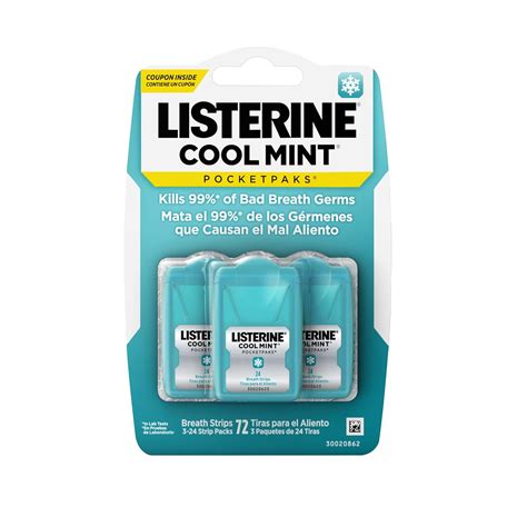 Listerine Pocketpaks Cool Mint Breath Strips Portable