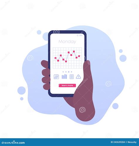 Glucose Levels Chart In Mobile App Vector 242639284