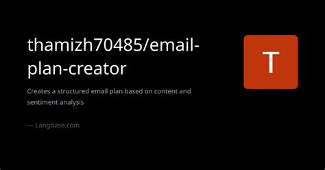 Thamizh70485email Plan Creator · Creates A Structured Email Plan Based