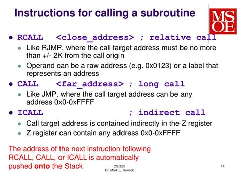 Ppt Calling Subroutines In Assembly Powerpoint Presentation Free