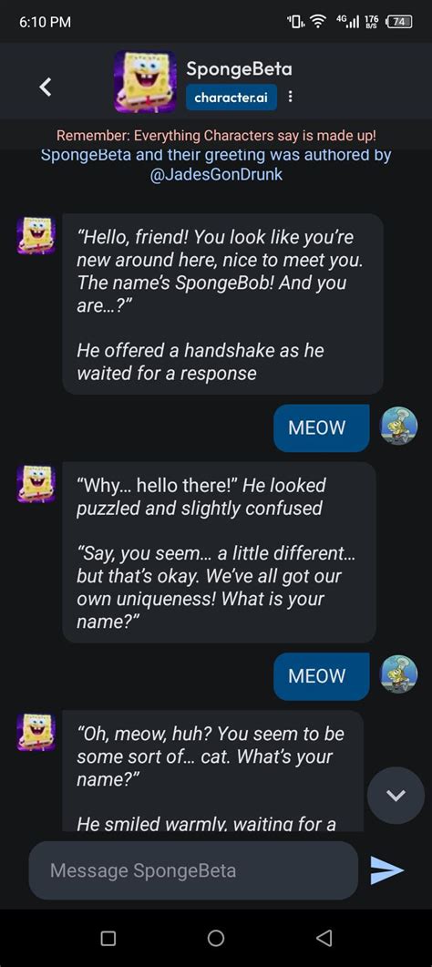 The Two Spongebob Bots Are Weird So I Made My Own 💀 Rcharacterai