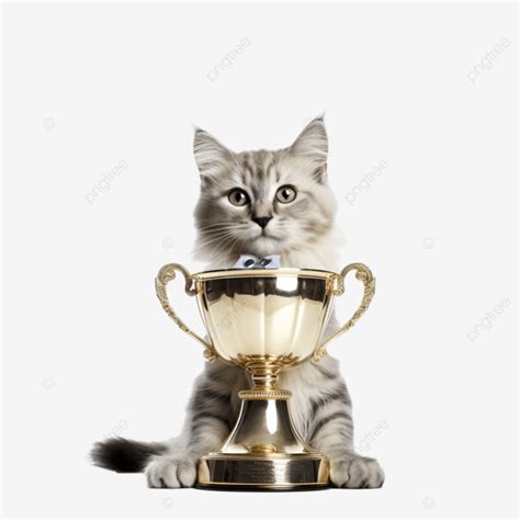 고양이 트로피 챔피언 트로피 스포츠 수상 우승자 상 챔피언 축하 개념 인공 지능 생성 고양이 트로피 우승자 Png 일러스트 및 이미지 에 대한 무료 다운로드 Pngtree