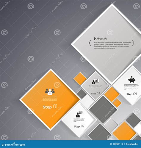 Vector Abstract Squares Background Illustration Infographic Template With Place For Your