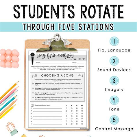 Song Lyric Analysis Stations Teaching Poetry Through Music Song Lyric Analysis Stations Teaching Poetry Through Music