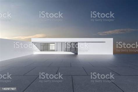빈 콘크리트 바닥 자동차 프리젠 테이션과 미래 건축 배경의 3d 렌더링 0명에 대한 스톡 사진 및 기타 이미지 0명 3차원 형태 개념 Istock