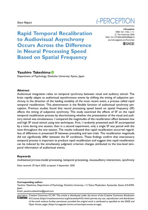 Pdf Rapid Temporal Recalibration To Audiovisual Asynchrony Occurs Across The Difference In