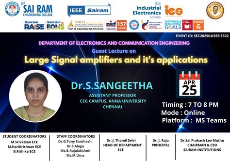 Guest Lecture On “large Signal Amplifiers And Their Applications” Held