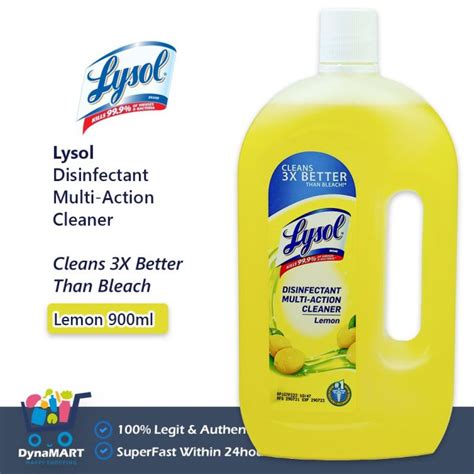 Lysol Multi Action Cleaner 900ml Lemon Scent 3x Better Than Bleach