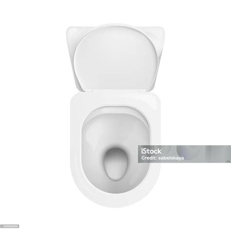 최고보기에서 본 슈퍼 깨끗한 세라믹 화장실 그릇 현대 화장실 기구 0명에 대한 스톡 벡터 아트 및 기타 이미지 0명 3차원 형태 가정 생활 Istock